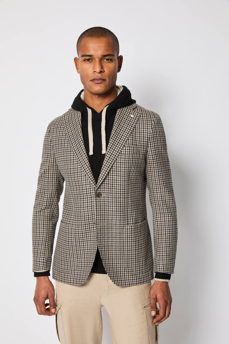 Glen-check Jack Jacket in black | L.B.M. 1911