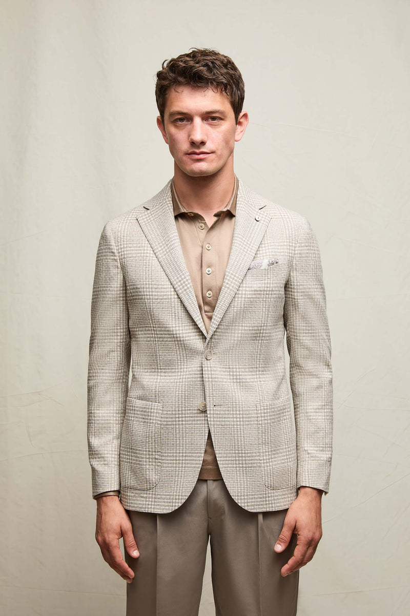 JACK jacket in beige stretch virgin wool | L.B.M. 1911